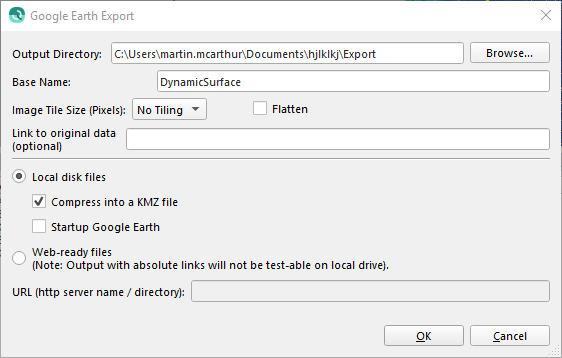 Qimera Export Grid To KML Dialog